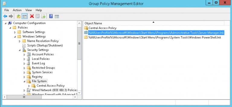 Nascondere via GPO le icone Powershell e Server Manager dalla taskbar ...